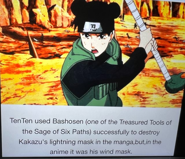 TenTen used Bashosen (one of the Treasured Tools of the Sage of Six ...