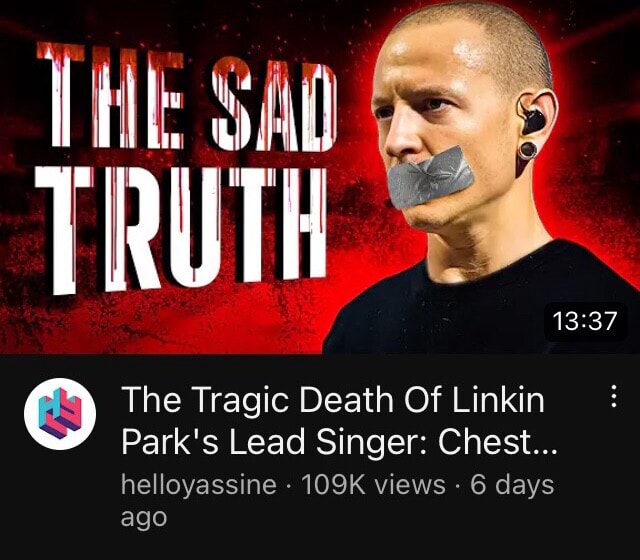 TRUTH The Tragic Death Of Linkin Park's Lead Singer: Chest ...