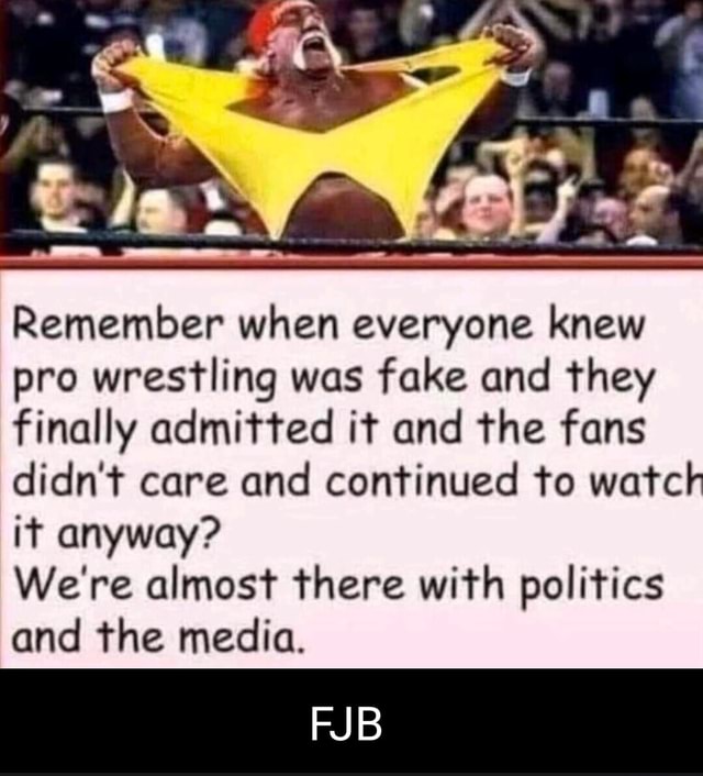 Remember when everyone knew pro wrestling was fake and they finally ...