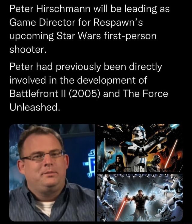 Peter Hirschmann will be leading as Game Director for Respawn's ...