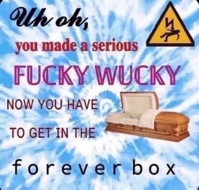 Uh oh; you made a serious FUCKY WUCKY NOW YOU HAVE: I TO GET IN THE ...