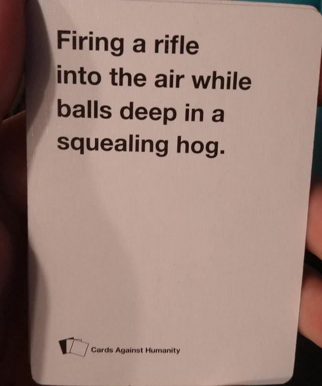 Firing a rifle into the air while balls deep ina Squealing hog. - iFunny