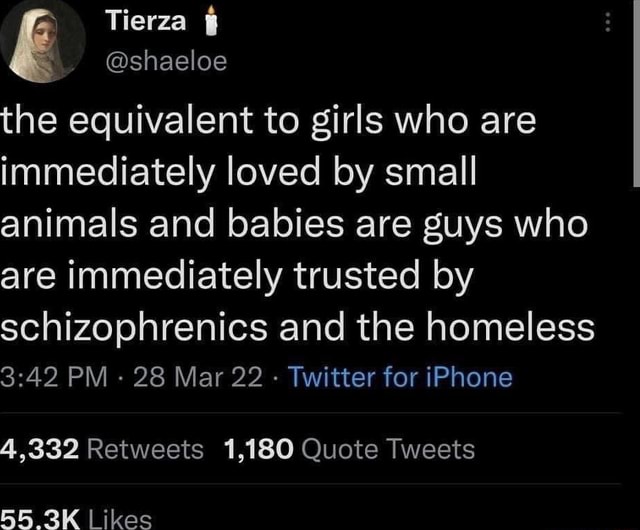 Tierza @shaeloe the equivalent to girls who are immediately loved by ...