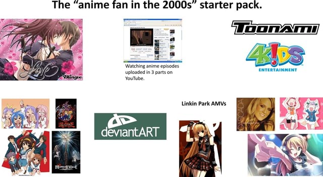 The "anime fan in the 2000s" starter pack. Watching anime episodes ...