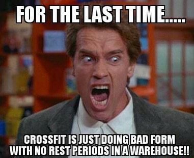 FOR THE LAST TIME... GROSSFITIS JUST DOING.BAD FORM WITH NO REST ...