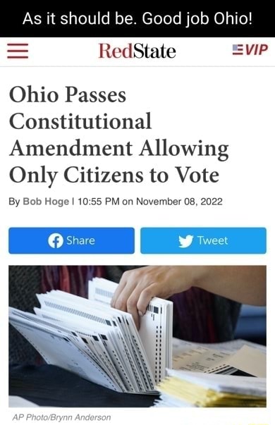 As it should be. Good job Ohio! RedState =vIP Ohio Passes ...