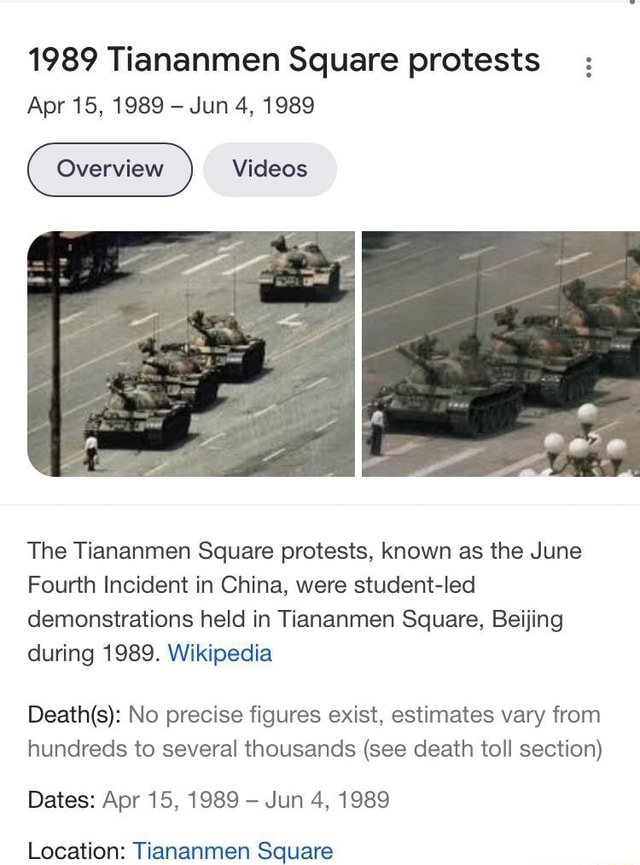 1989 Tiananmen Square protests : Apr 15, 1989 Jun 4, 1989 Videos The ...