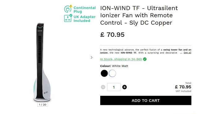 ION-WIND TF - Ultrasilent lonizer Fan with Remote Control - Sly DC ...