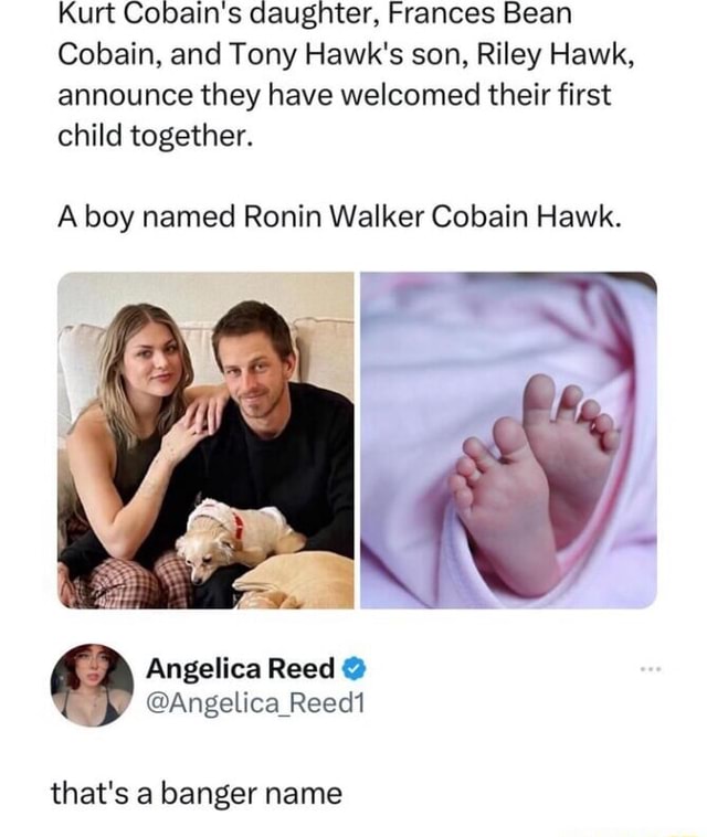 Kurt Cobain daughter, Frances Bean Cobain, and Tony Hawk's son, Riley ...