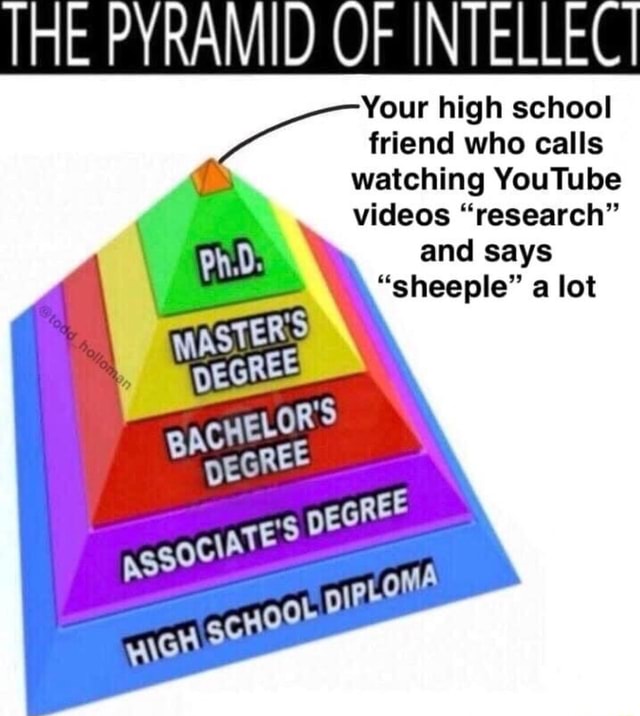 THE PYRAMID OF INTELLEC Your high school friend who calls watching ...