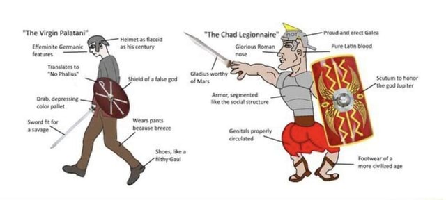 "The Virgin Palatani" "The Chad Proud and erect Galea Helmet as flaccid ...