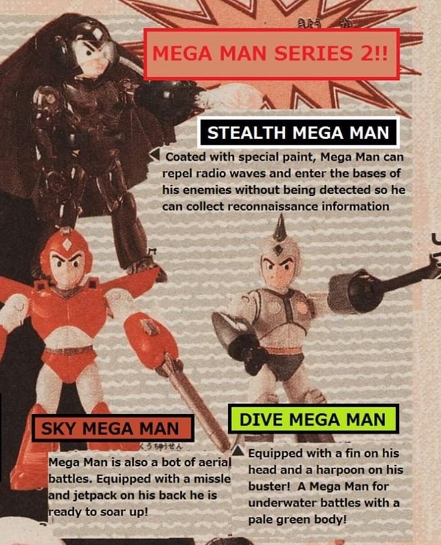STEALTH MEGA MAN Coated with special paint, Mega Man can repel radio ...