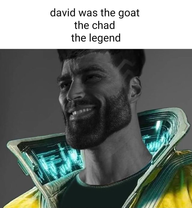 David was the goat the chad the legend - iFunny