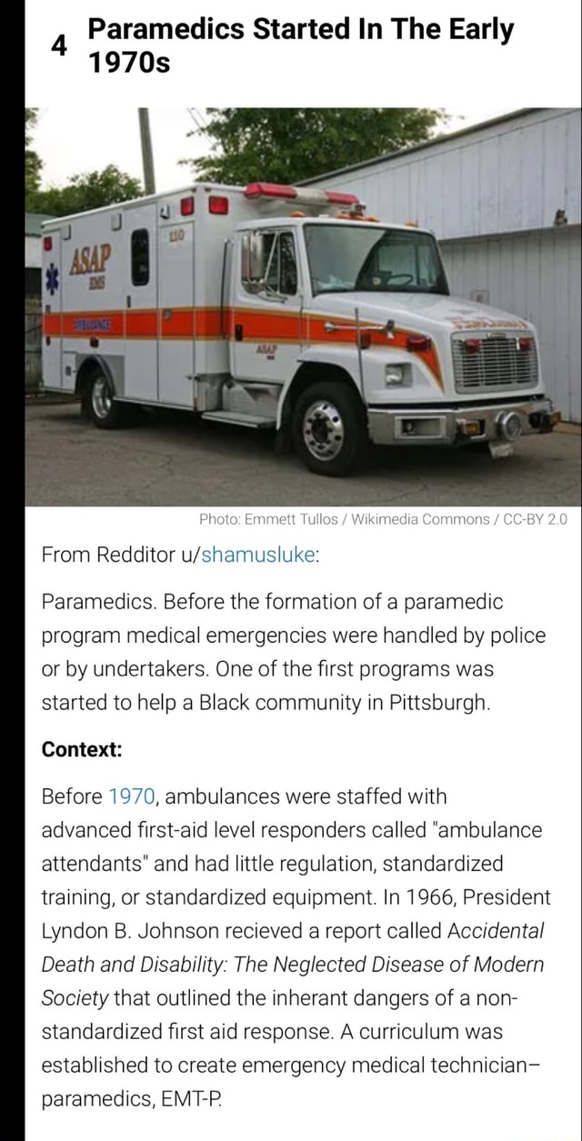 Paramedics Started In The Early 1970s Photo: Emmett Tullos / Wikimedia ...