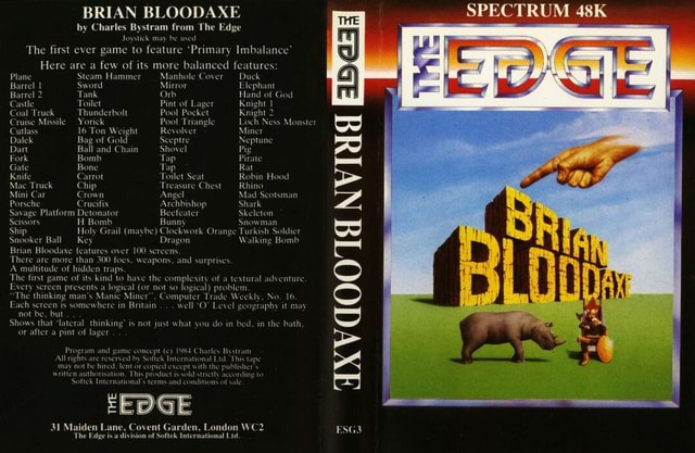 Box art covers - BRIAN BLOODAXE by Charles Bystram from The Edge ...
