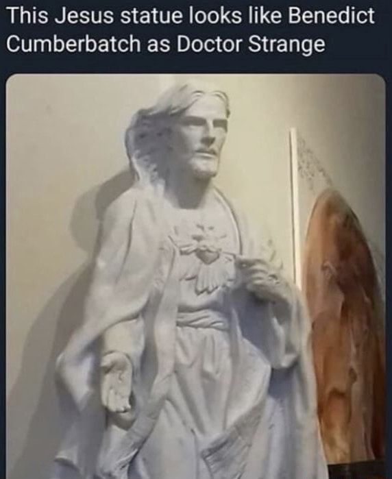 This Jesus statue looks like Benedict Cumberbatch as Doctor Strange ...