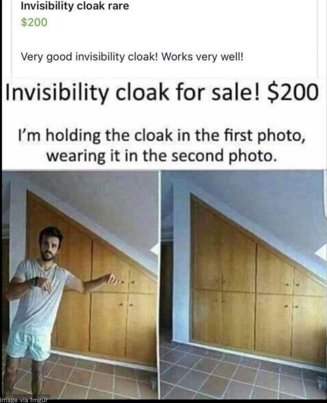 Invisibility cloak rare $200 Very good invisibility cloak! Works very ...