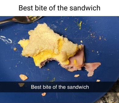 Best bite of the sandwich Best bite of the sandwich - iFunny