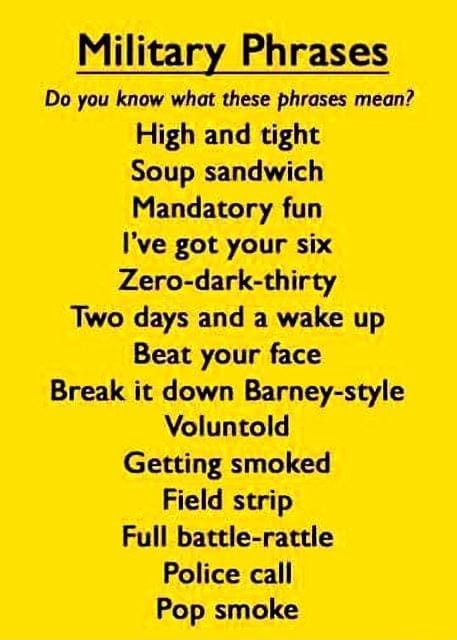 Military Phrases Do you know what these phrases mean? High and tight ...