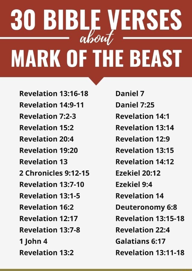 30 BIBLE VERSES MARK OF THE BEAST Revelation Revelation Revelation ...