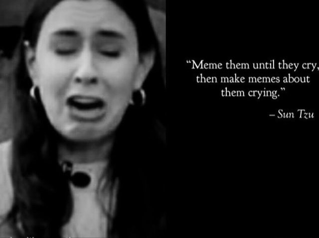 "Meme them until they cry, then make memes about them crying." Sun Tzu ...
