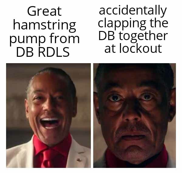 Great accidentally hamstring clapping the pump from DB together DB RDLS ...