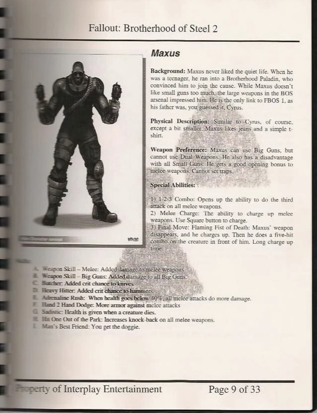 Fallout: Brotherhood of Steel 2 - Maxus Background: Maxus never liked ...