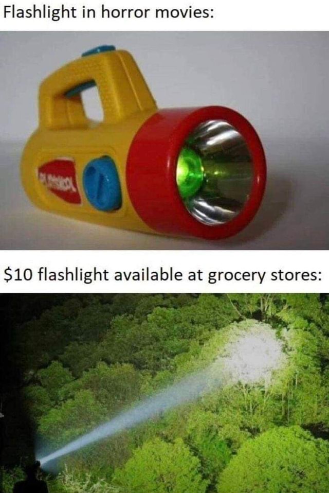 Flashlight in horror movies: $10 flashlight available at grocery stores ...