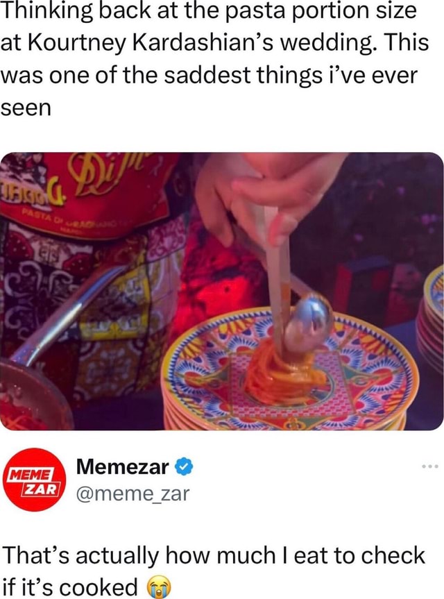 Thinking back at the pasta portion size at Kourtney Kardashian's ...