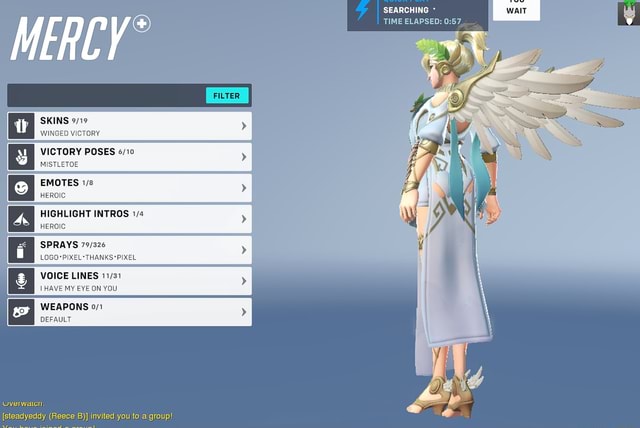 SEARCHING TIME ELAPSED MERCY" SKINS WINGED VICTORY VICTORY POSES ...