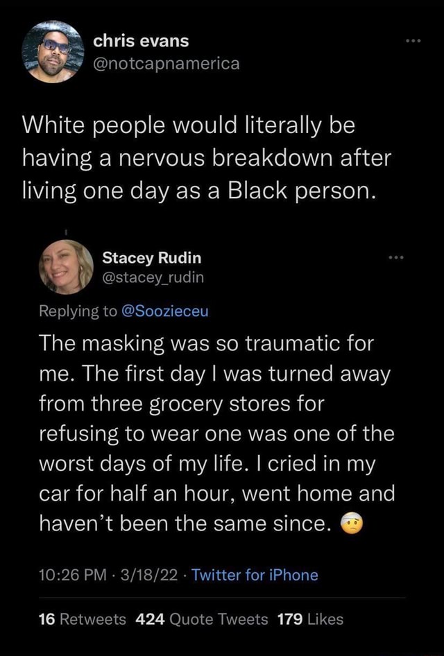 Chris evans @notcapnamerica White people would literally be having a ...
