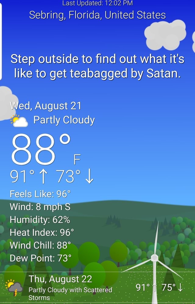 LastUpdatedz12102 PM Sebring, Florida, United States Step outside to ...