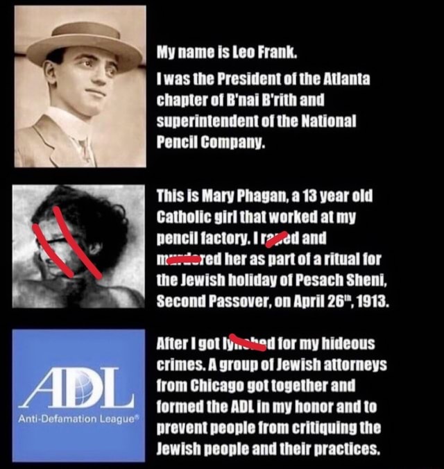 Ant) My name Is Leo Frank. was the President of the Atlanta chapter of ...