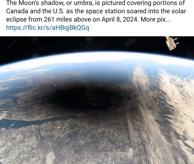 The Moons shadow, or umbra, is pictured covering portions of Canada and ...