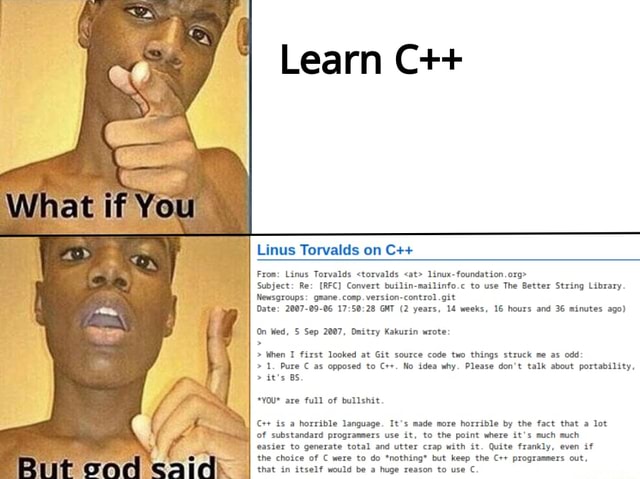 Learn C What You Linus Torvalds On C From Linus Torvalds Subject Re Rfc Convert Builin