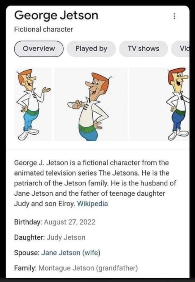 George Jetson Fictional character Played by TV shows vi George J ...