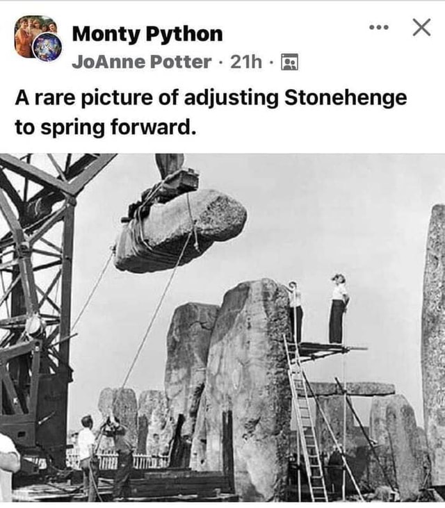 Monty Python JoAnne Potter - rare picture of adjusting Stonehenge to ...
