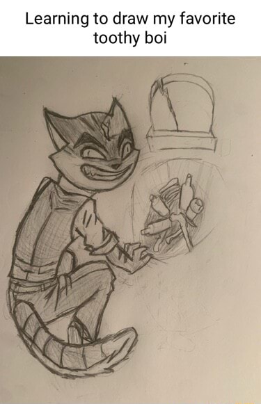 Learning to draw my favorite toothy boi - iFunny