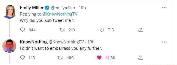 Y'all wanna see a dead body? - Emily Miller @emilymiller - Replying to ...