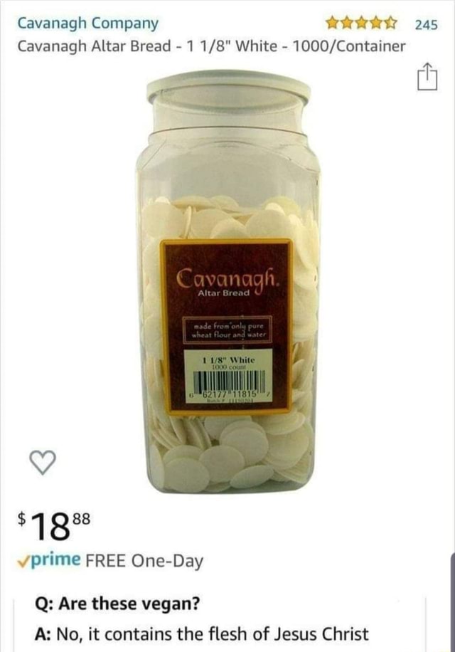 Cavanagh Company 245 Cavanagh Altar Bread - 1 White - Altar Braad & de ...