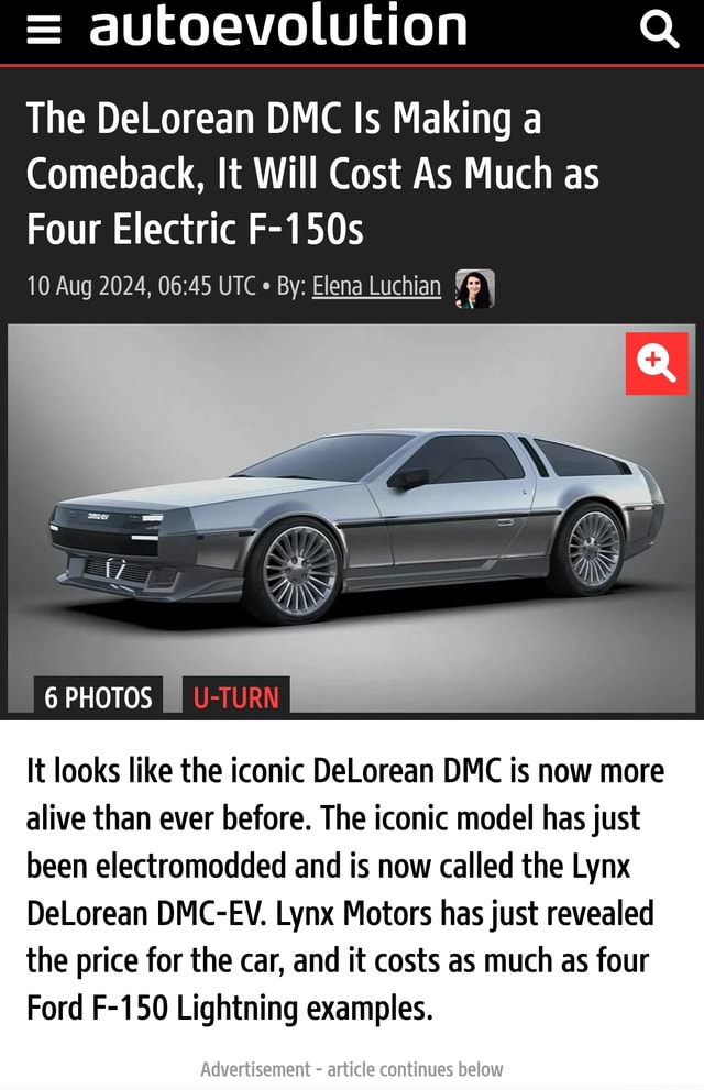 = autoevolution The DeLorean DMC Is Making a Comeback, It Will Cost As ...