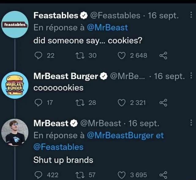 Feastables @ @Feastables - 16 sept. En rponse a @MrBeast did someone ...