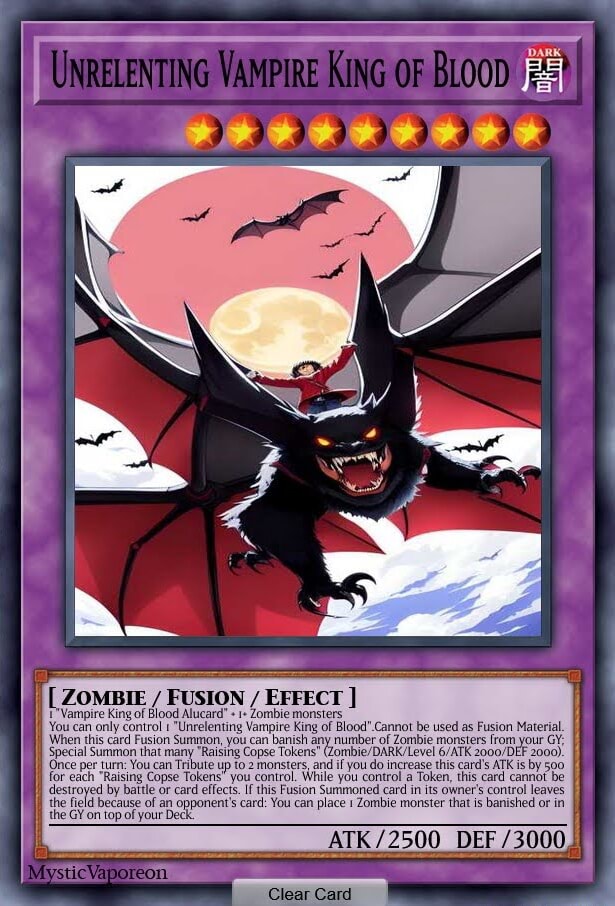 DARK OF ZOMBIE / FUSION / EFFECT Vampire King of Blood Alucard" 1 ...