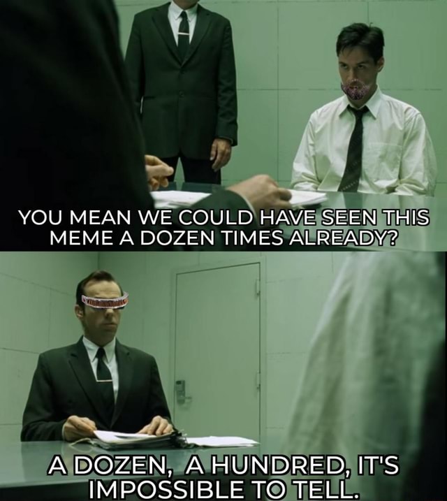 YOU MEAN WE COULD HAVE SEEN THIS MEME A DOZEN TIMES ALREADY? A DOZEN ...