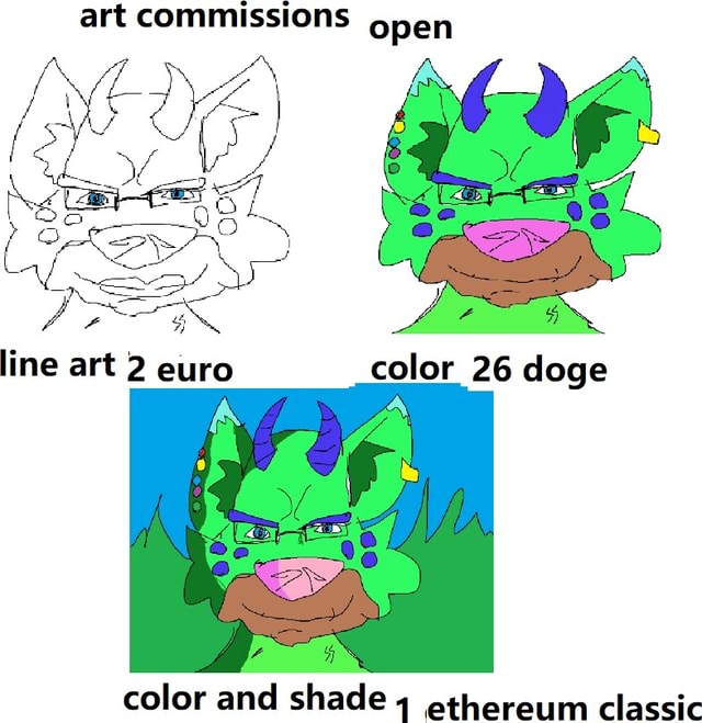Art commissions open Borg line art 2 euro color 26 doge color and shade ...
