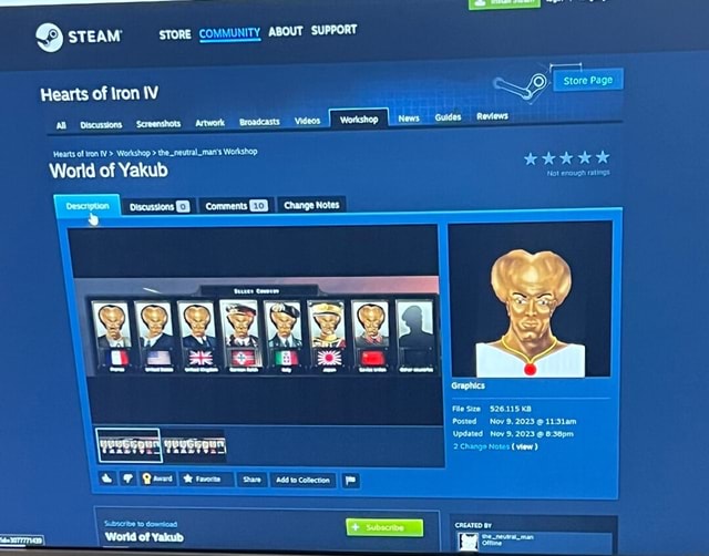 STORE COMMUNITY ABOUT SU STEAM' Store Page Hearts of Iron IV Workshop ...