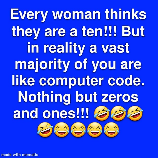 Every woman thinks they are a ten!!! But in reality a vast majority of ...