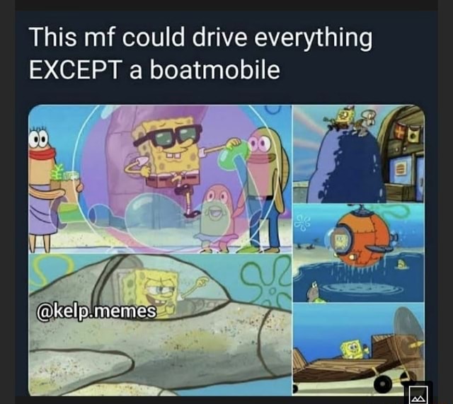 This mf could drive everything EXCEPT a boatmobile @kelp.memes; - iFunny