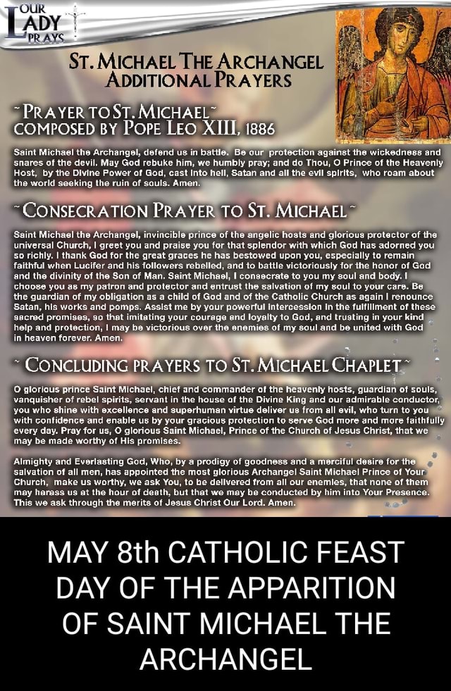 UK ST. MICHAEL THE ARCHANGEL ~PRAYER TO MICHAEL' 'Saint Michael the ...