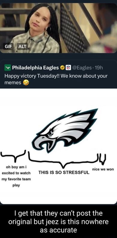 Philadelphia Eagles Eagle, memes Happy victory Tuesday! We know about ...